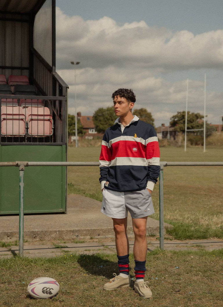 Rugby Shorts | Canterbury and Percival | White with Grey & Percival ...