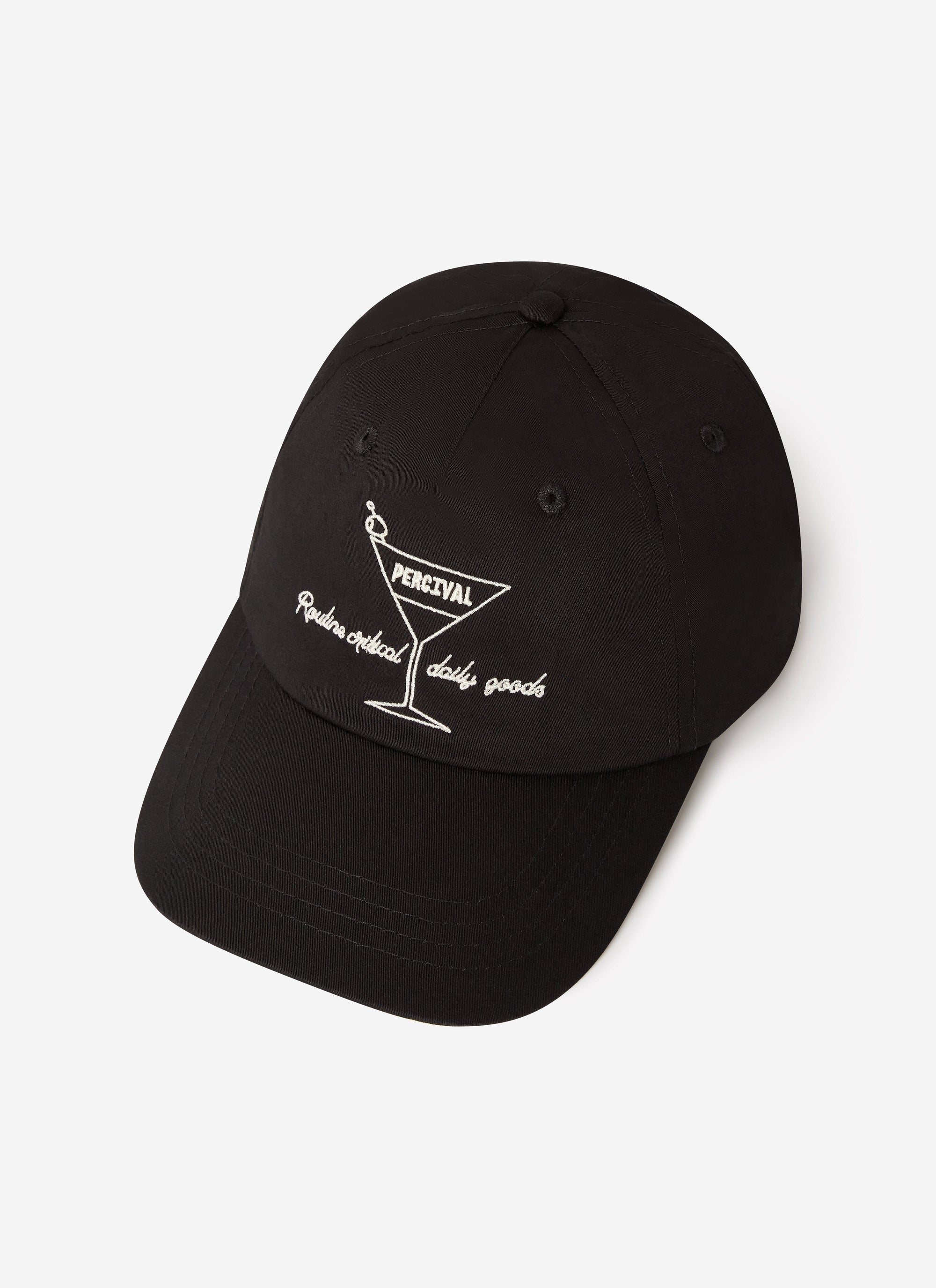 Men's Black Trucker Cap: Martini | Cotton | Percival Menswear