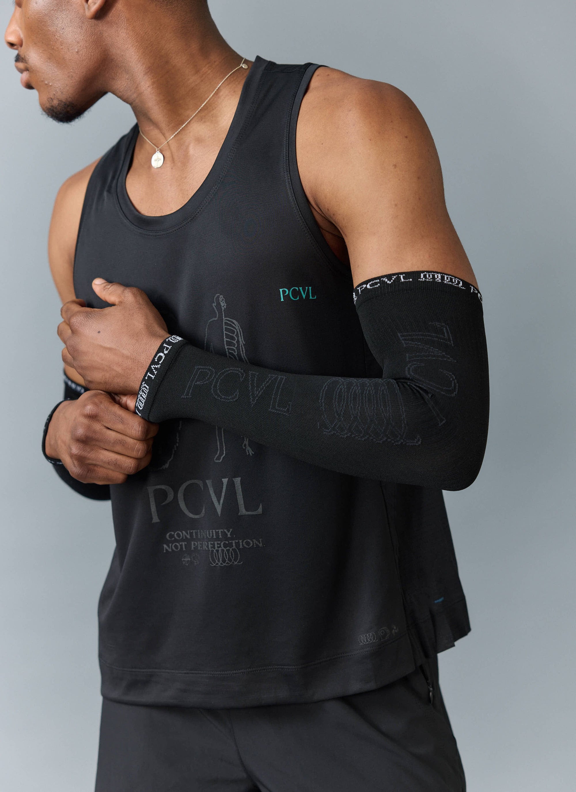 Men's Arm Compression Sleeves | PCVL | Black | Percival Menswear