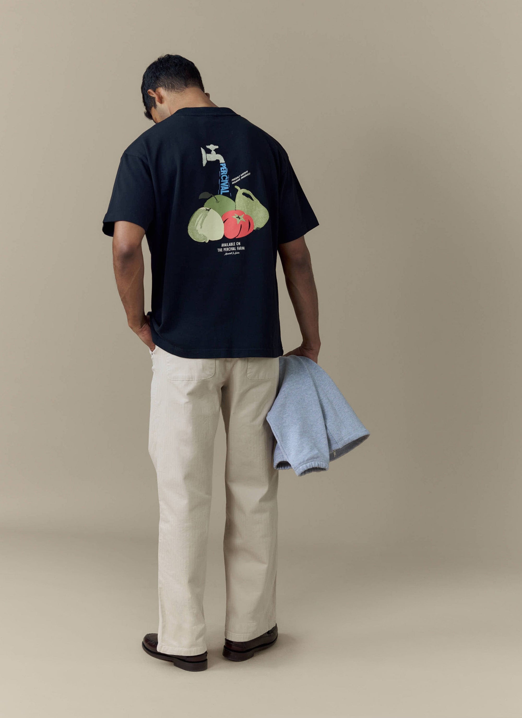 Perci Fruit Farm Oversized T Shirt | Organic Cotton | Black | Percival ...