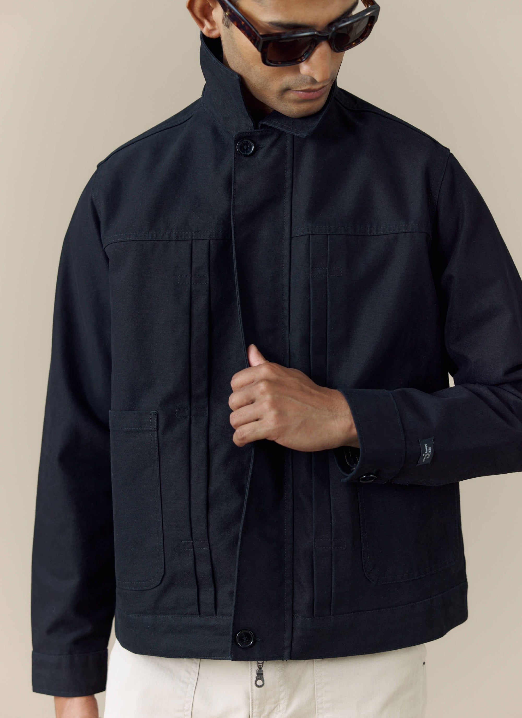 Men's Ernst Field Jacket | Cotton | Black | Percival Menswear