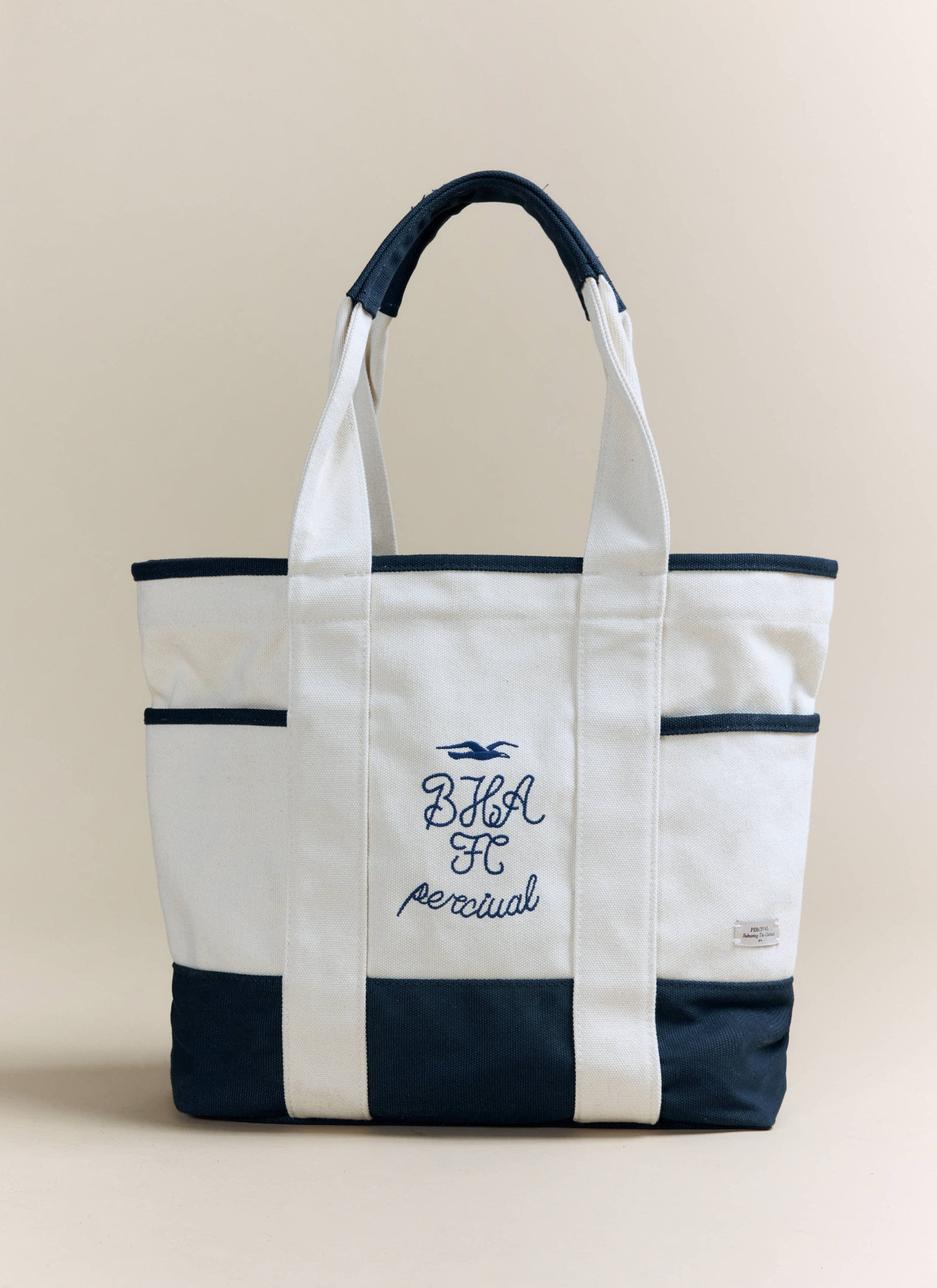 Tote Bag | Brighton & Hove Albion F.C. x Percival | Cream Navy ...