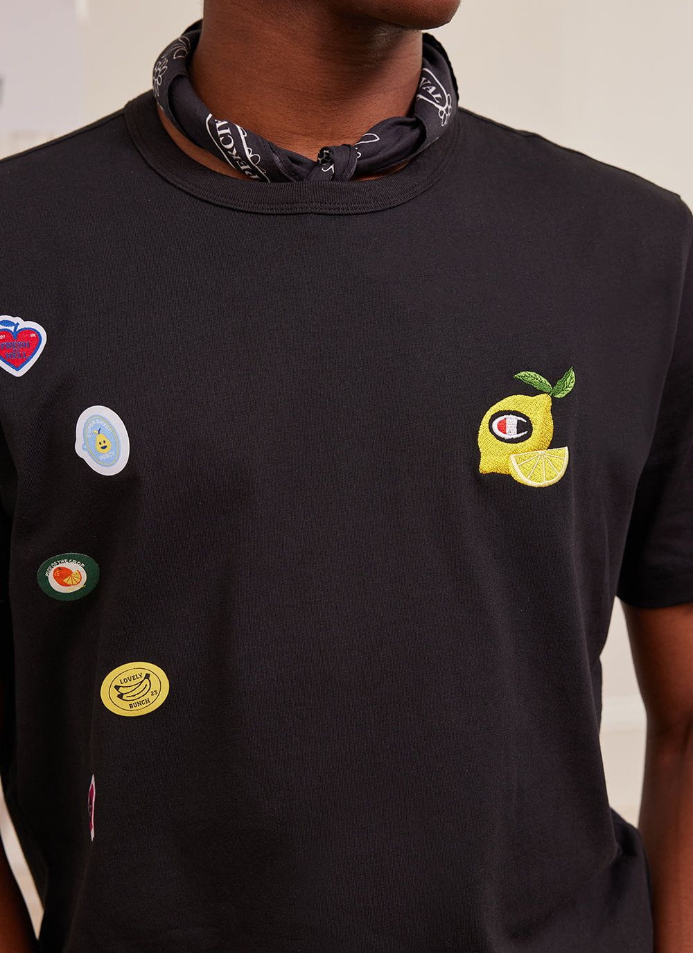 Perci-Post Stamps T Shirt | Champion and Percival | Black