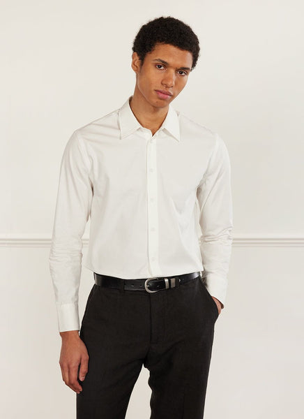 Men's Formal Classic Shirt | Cotton Poplin | White | Percival Menswear