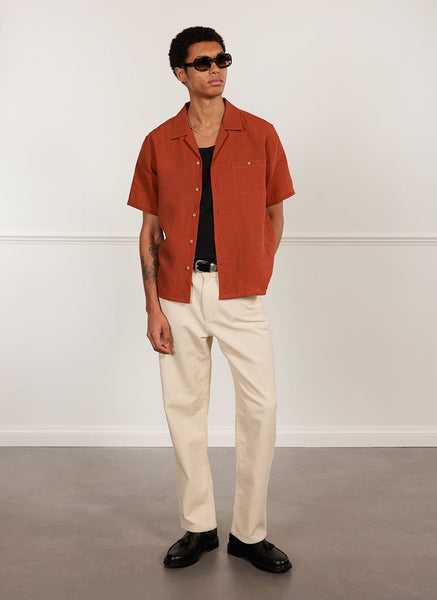 Men's Short Sleeve Cuban Shirt | Linen Shirts | Percival Menswear