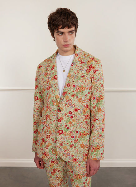 Men's Suit Jacket | Floral Tailored Blazer | Multi | Percival Menswear