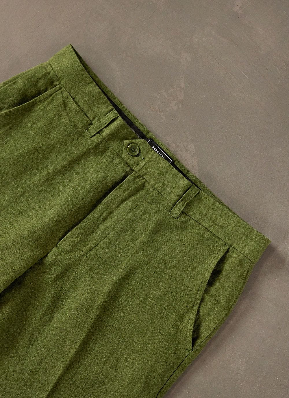 Men's Tailored Linen Trousers | Straight Leg | Forest Green