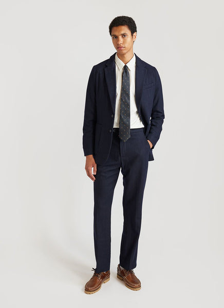 Men's Silk Tie | Key Jacquard Tie | Silk | Navy