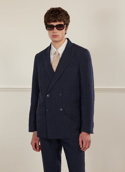 Men's Tailored Double Breasted Blazer | Linen Blazer | Percival ...