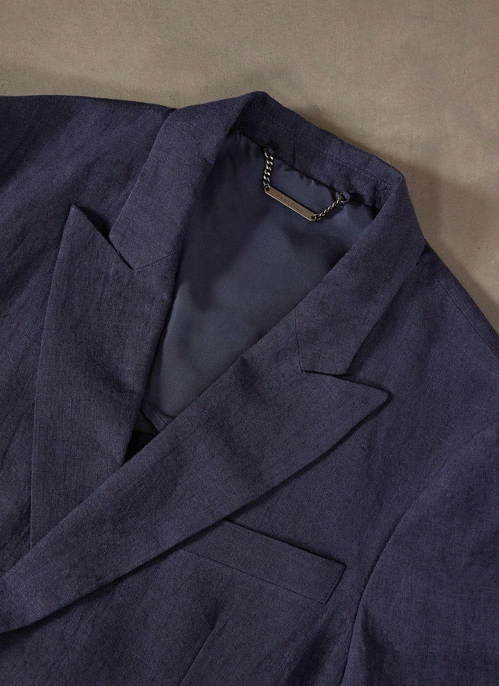 Men's Double Breasted Blazer | Tailored Linen | Navy Blue