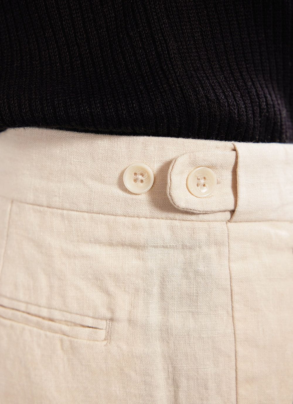 Men's Pleated Linen Trousers | Tailored | White