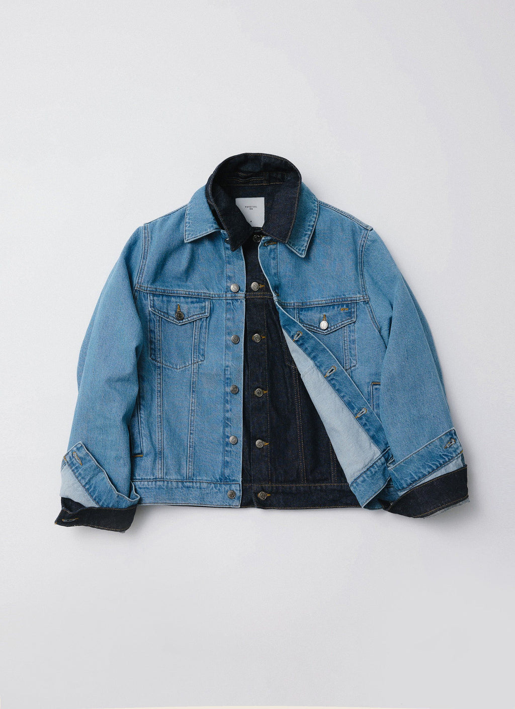 Men's Denim Trucker Jacket | Light Wash Blue | Percival Menswear