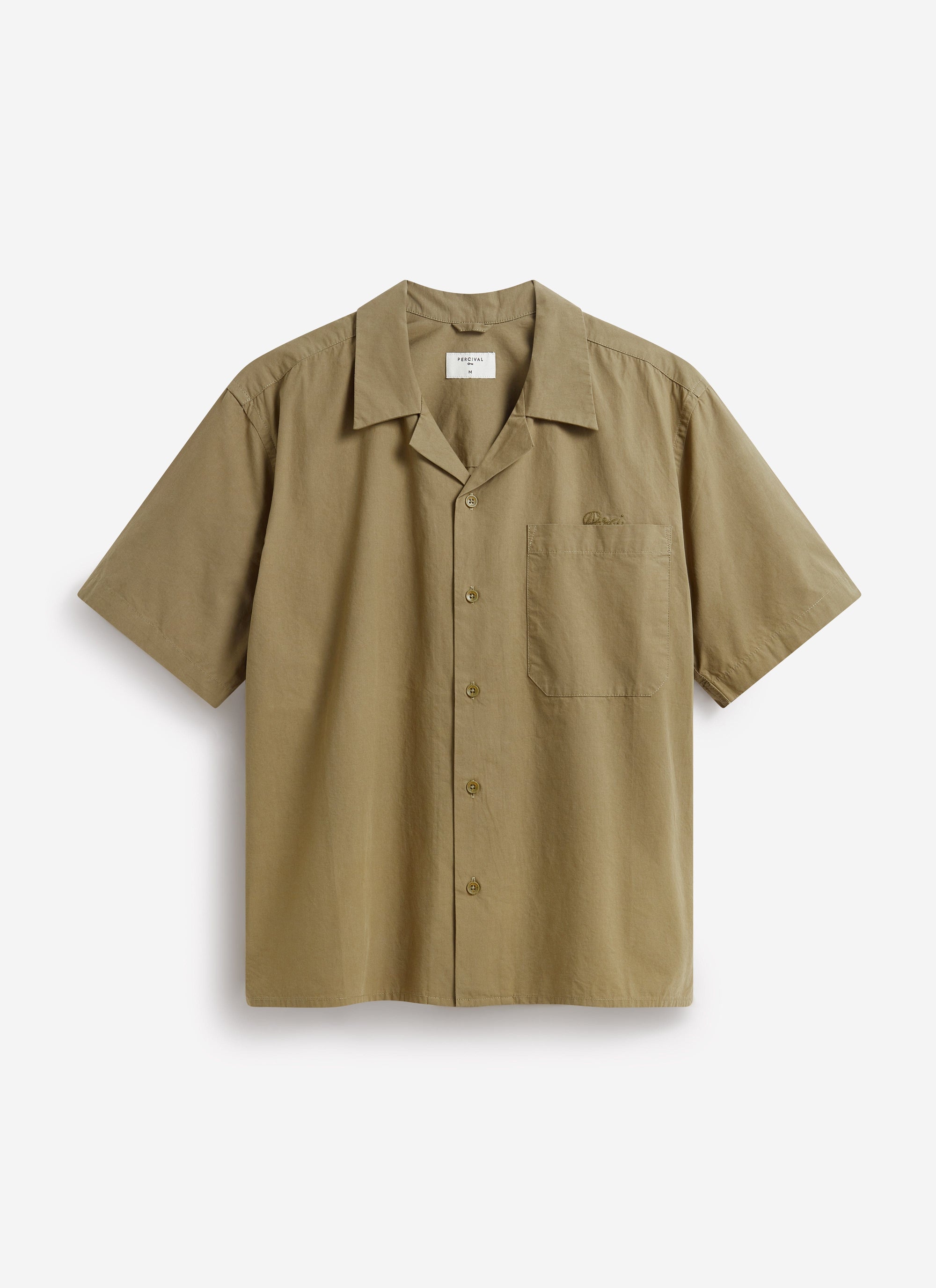 Men's Boxy Cropped Shirt | 100% Cotton | Olive Green | Percival Menswear