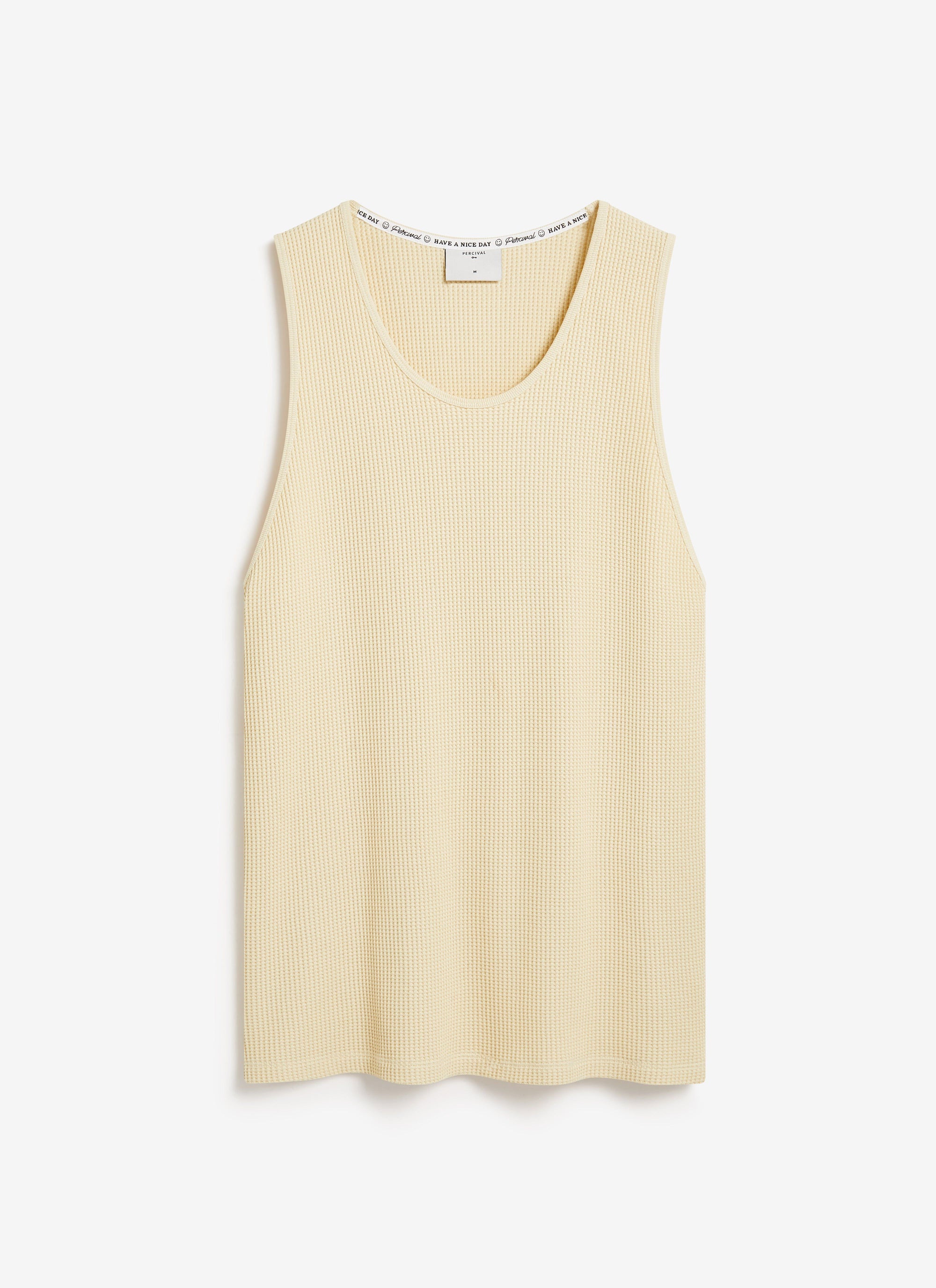 Men's Waffle Vest | Cotton | Ecru Cream | Percival Menswear
